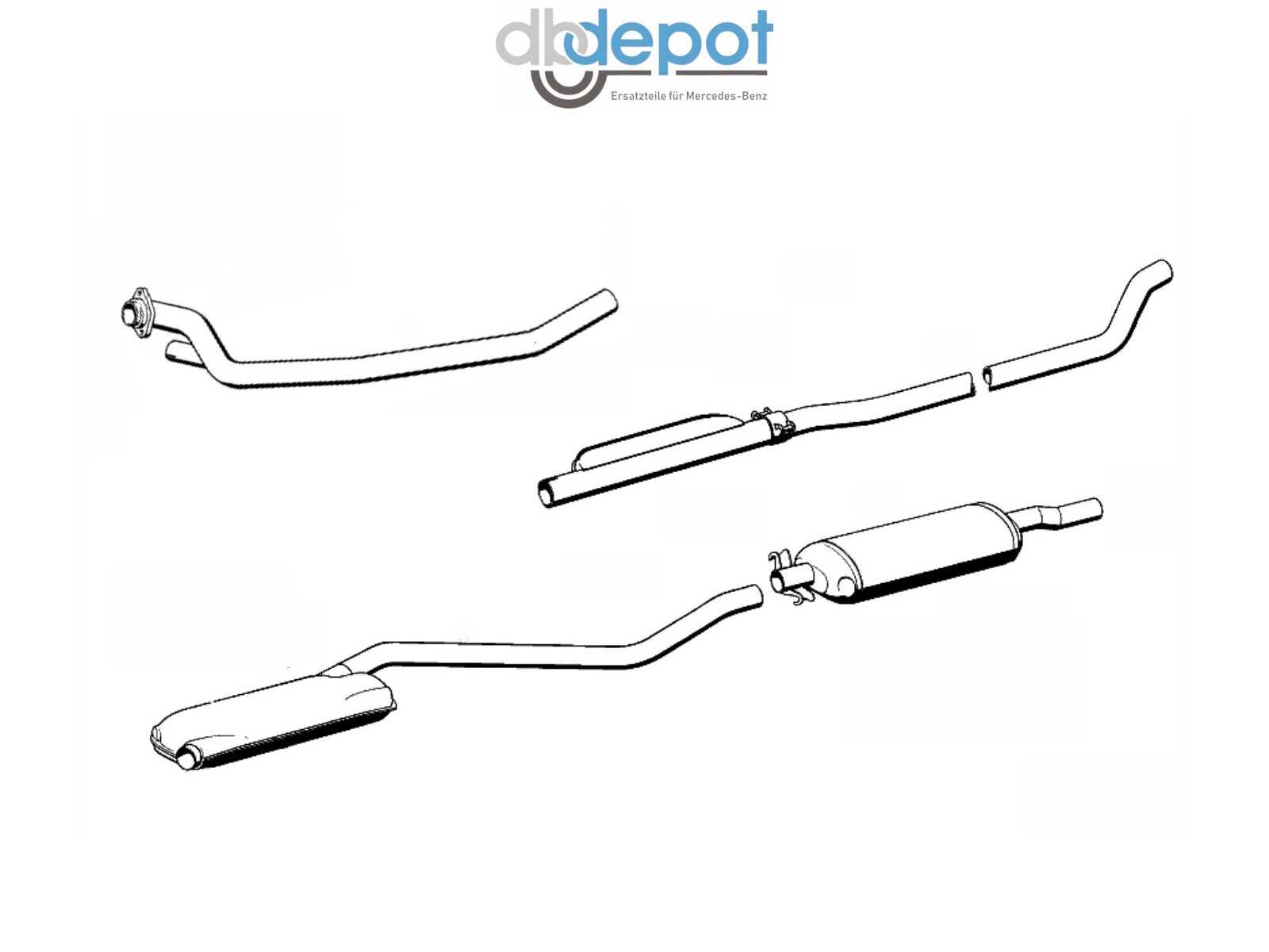 Exhaust system stainless steel for Mercedes W100 | 600